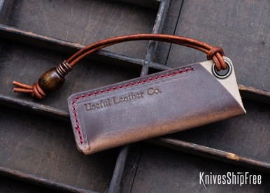 Useful Leather Co. - Small Leather Knife Slip - Red Stitching