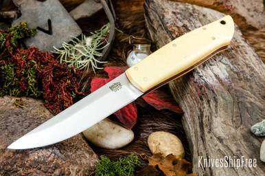Bark River Knives: Puukko 3V - Antique Ivory Micarta - Red Liners