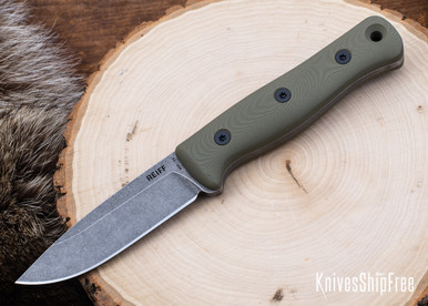 Reiff Knives: F4 Bushcraft Survival Knife - OD Green G-10 - CPM-3V ...