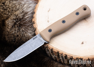 Reiff Knives: F4 Bushcraft Survival Knife - Coyote Tan G-10 - CPM-3V ...