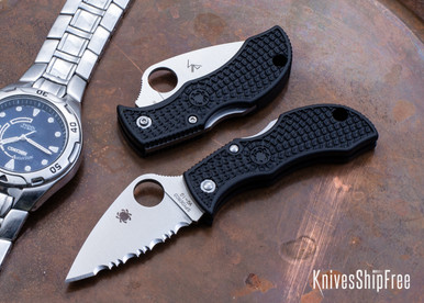 Spyderco: Manbug Lightweight Leaf - Black FRN - VG-10 - Serrated - MBKLFS