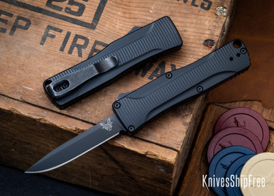 Benchmade Knives: 4850BK Om - OTF Auto - Black Aluminum - CPM-S30V ...
