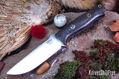 Bark River Knives: Bravo 1 LT - CPM 3V - Black Carbon Fiber - Blue ...