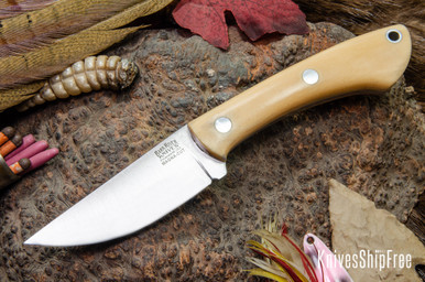 Bark River Knives: Iron River MagnaCut - Antique Bone Linen Micarta