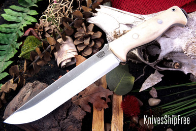 Bark River Knives: Bravo 2 - CPM 3V - Antique Bone Linen Micarta