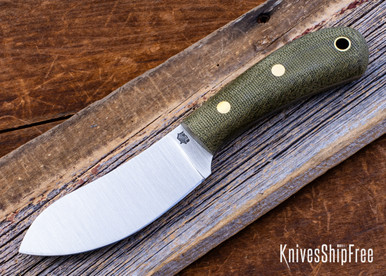 L.T. Wright Knives: Camp MUK - Green Canvas Micarta - Matte