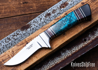 Alan Warren Custom Knives: #2620 Trailing Point Hunter - Dyed Redwood ...