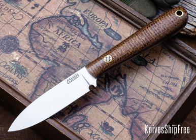 Lishen Knives: Orson - Natural Burlap Micarta - Mosaic Pins - AEB-L ...