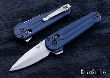 Benchmade Knives: 491 Lowden - AXIS Flipper - Crater Blue Aluminum - M390