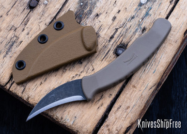 Ed's Manifesto & Kopis Designs: L-Via Field Knife - Tan - Acid Stonewash
