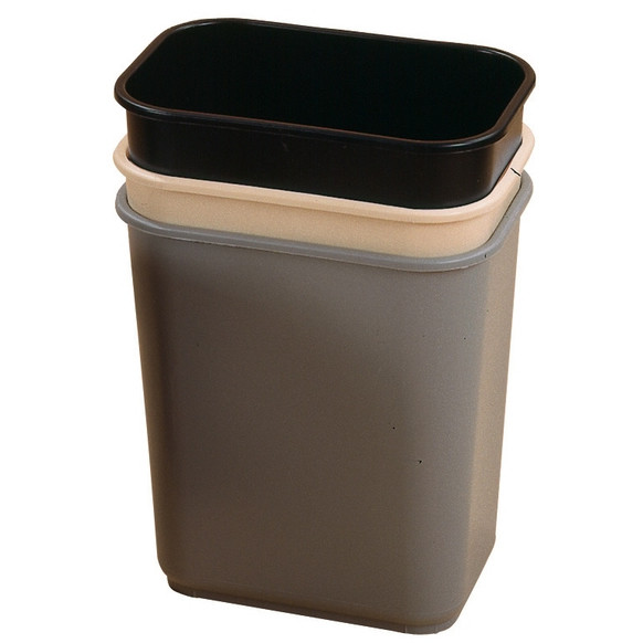 Rectangular Waste Basket Grey 12 Litre - PPS