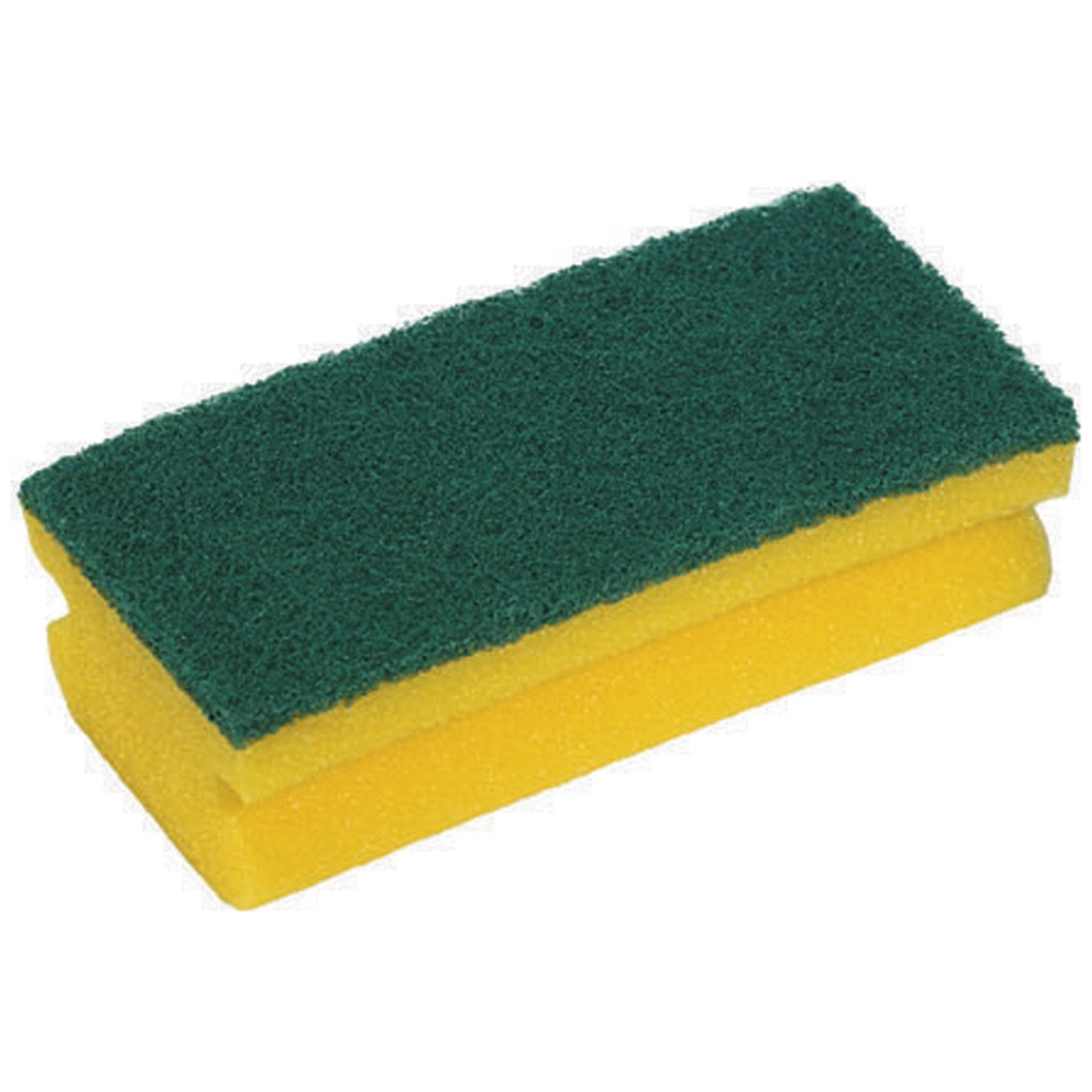 Easigrip Sponge Scouring Pad Green/Yellow x 10 - PPS LTD