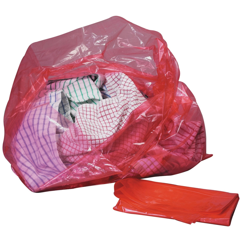 Red Laundry Bags Dissolving Strip 38" x 200 - PPS