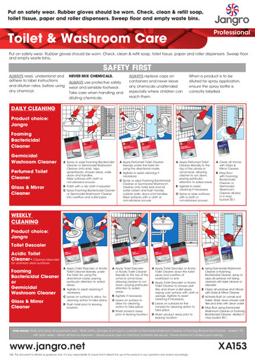 Toilet and Washroom Chart A3 - PPS LTD