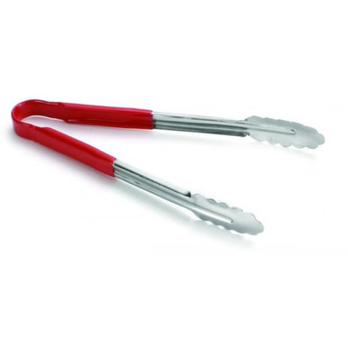 Colour Coded Red Serving Tongs 300mm - PPS LTD