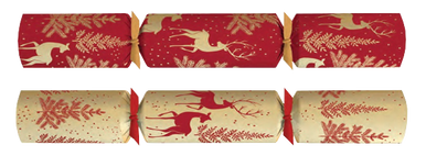 Red & Gold Stag Crackers 11" Recyclable x 100 - PPS LTD
