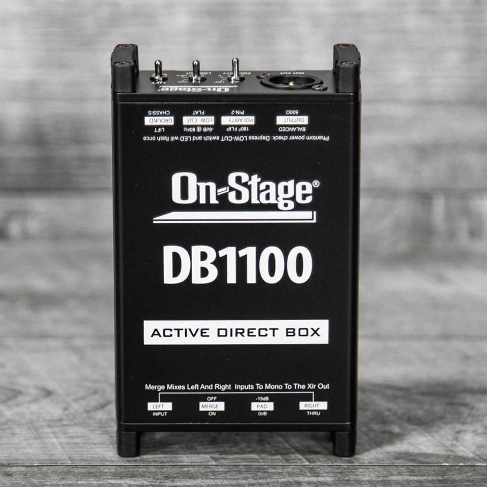 On Stage DB1100 Active DI Box with Stereo-to-Mono Summing - The Music Den