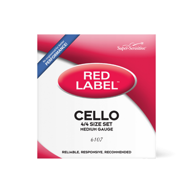 Red Label Cello String Set 4/4 Medium - The Music Den
