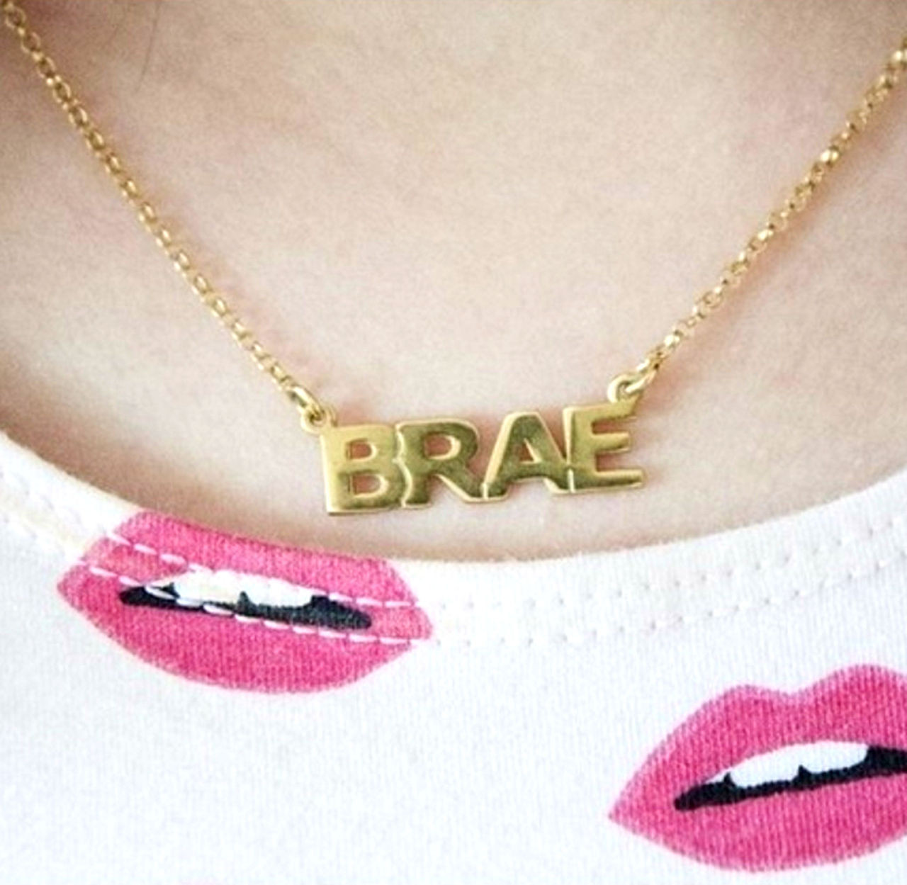 24K Gold Plated Personalized Block Letters Name Necklace