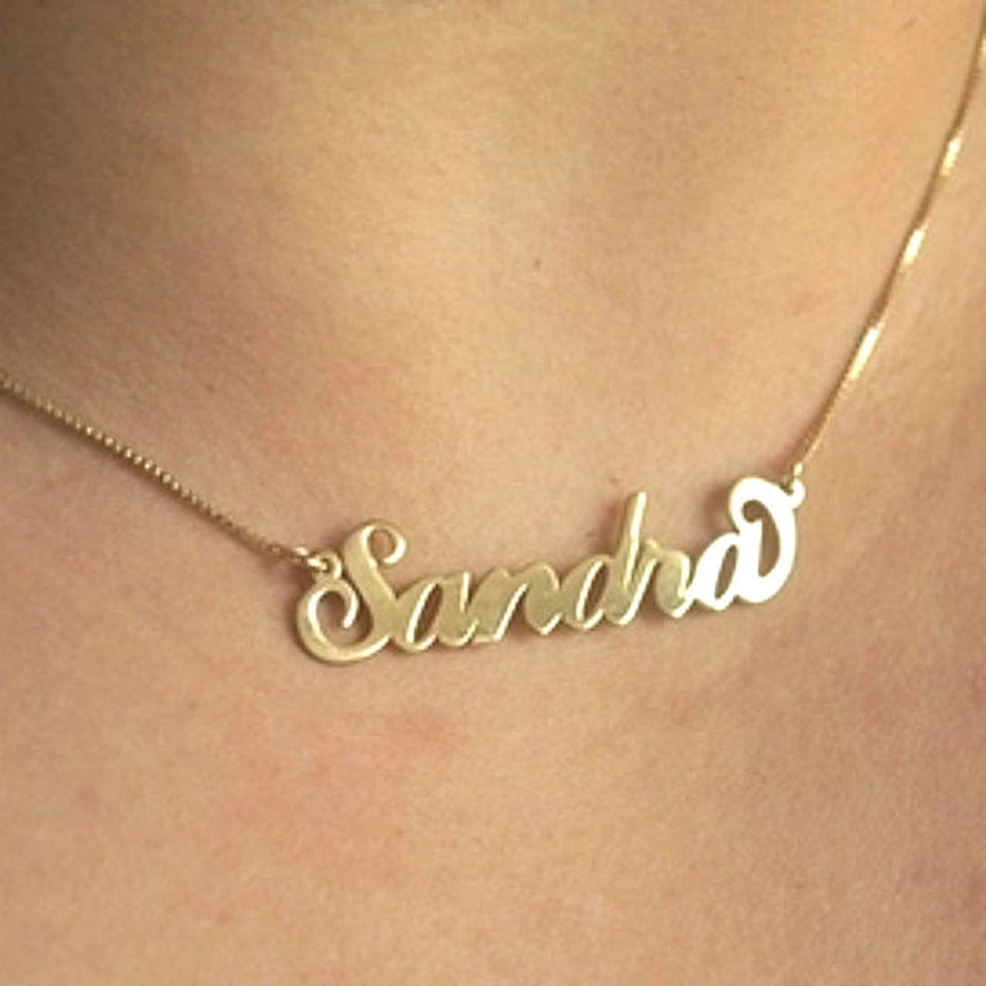 Personalized Name Carrie Necklace 24k Gold Plated