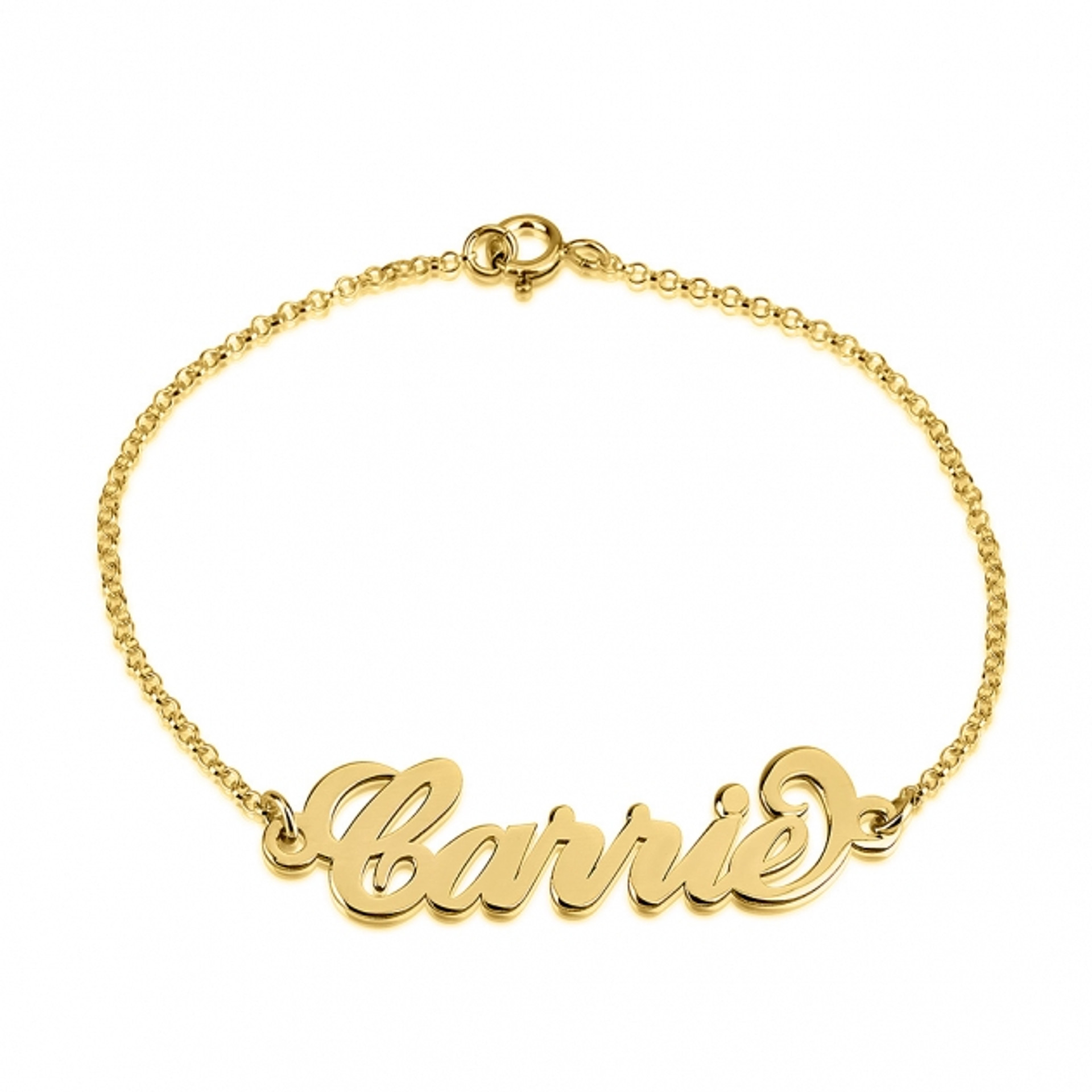 24k Gold Plated Personalized Block Letters Name Necklace