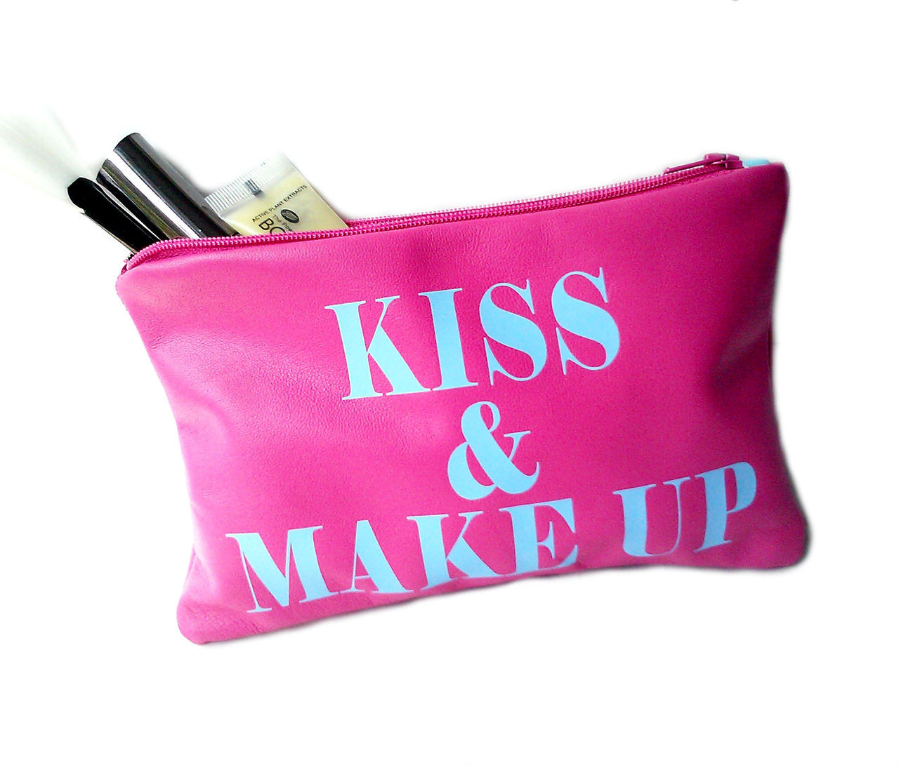 Parola Personalized Leather Cosmetic Bag, Custom Make Up Bag