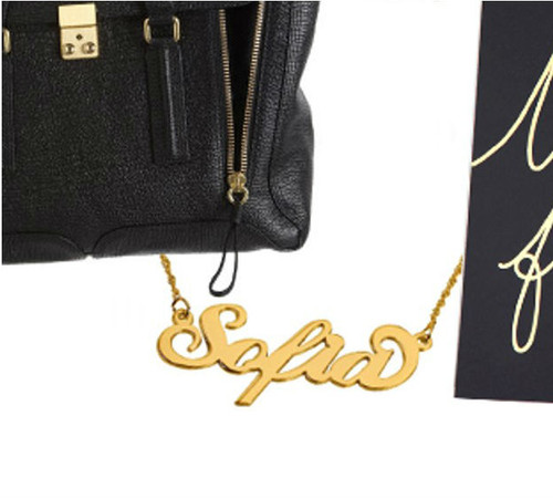 Personalized Name Carrie Necklace 24k Gold Plated