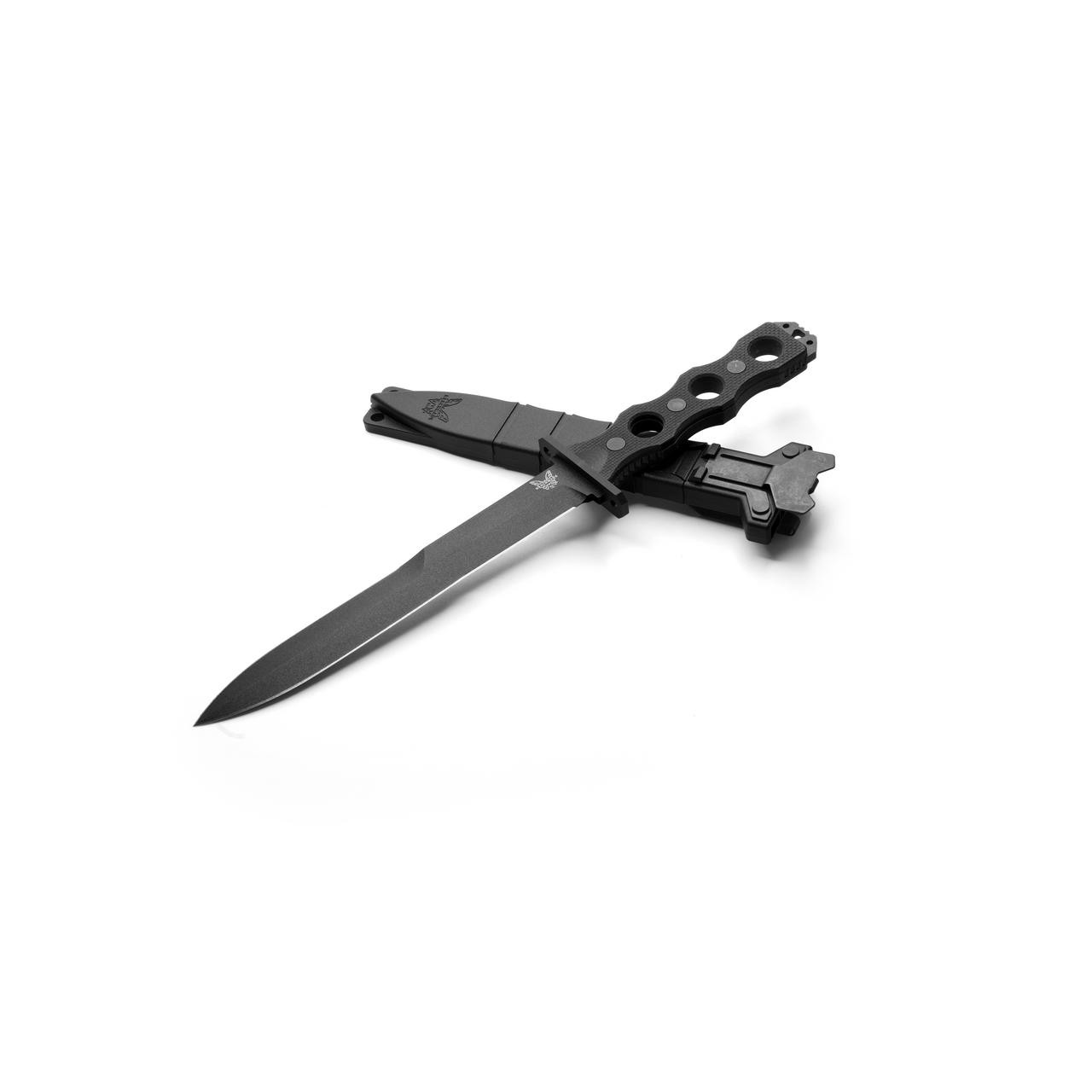Benchmade 185BK SOCP Fixed Blade Knife CPM-3V Double Edge Dagger, Black ...