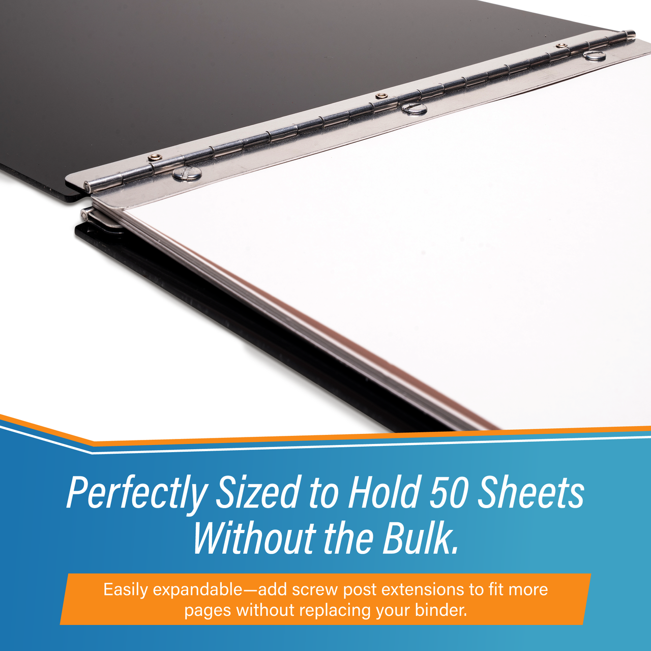 11x17 Screw Post Binder Acrylic Panel with fixed posts Black