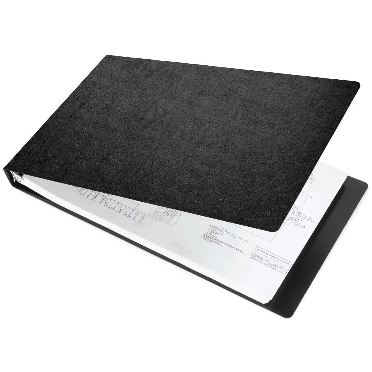 11x17 Binder Poly Panel Featuring a 1" Round Ring Black