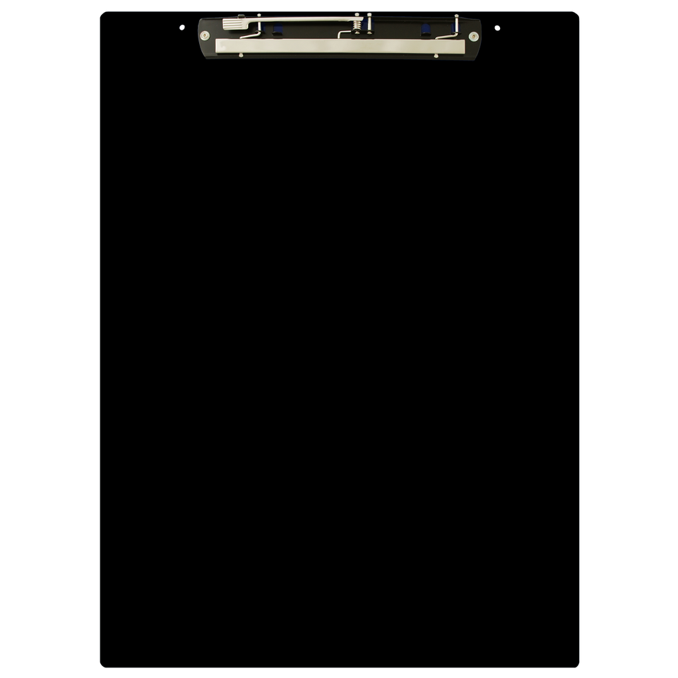13x19 Clipboard Acrylic Panel Featuring an 11" Hinge Clip Black