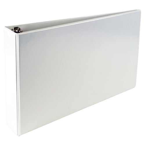 A3 2" Angle-D 4-Ring Vinyl View Binder with no thumb boosters (White ...