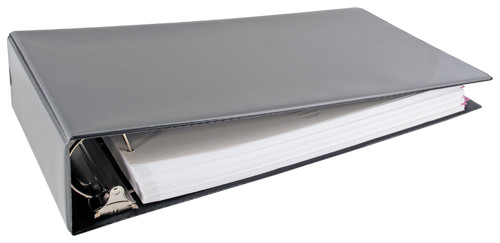 11x17 Black Binder Vinyl Panel with top opening pockets Featuring a 3 ...