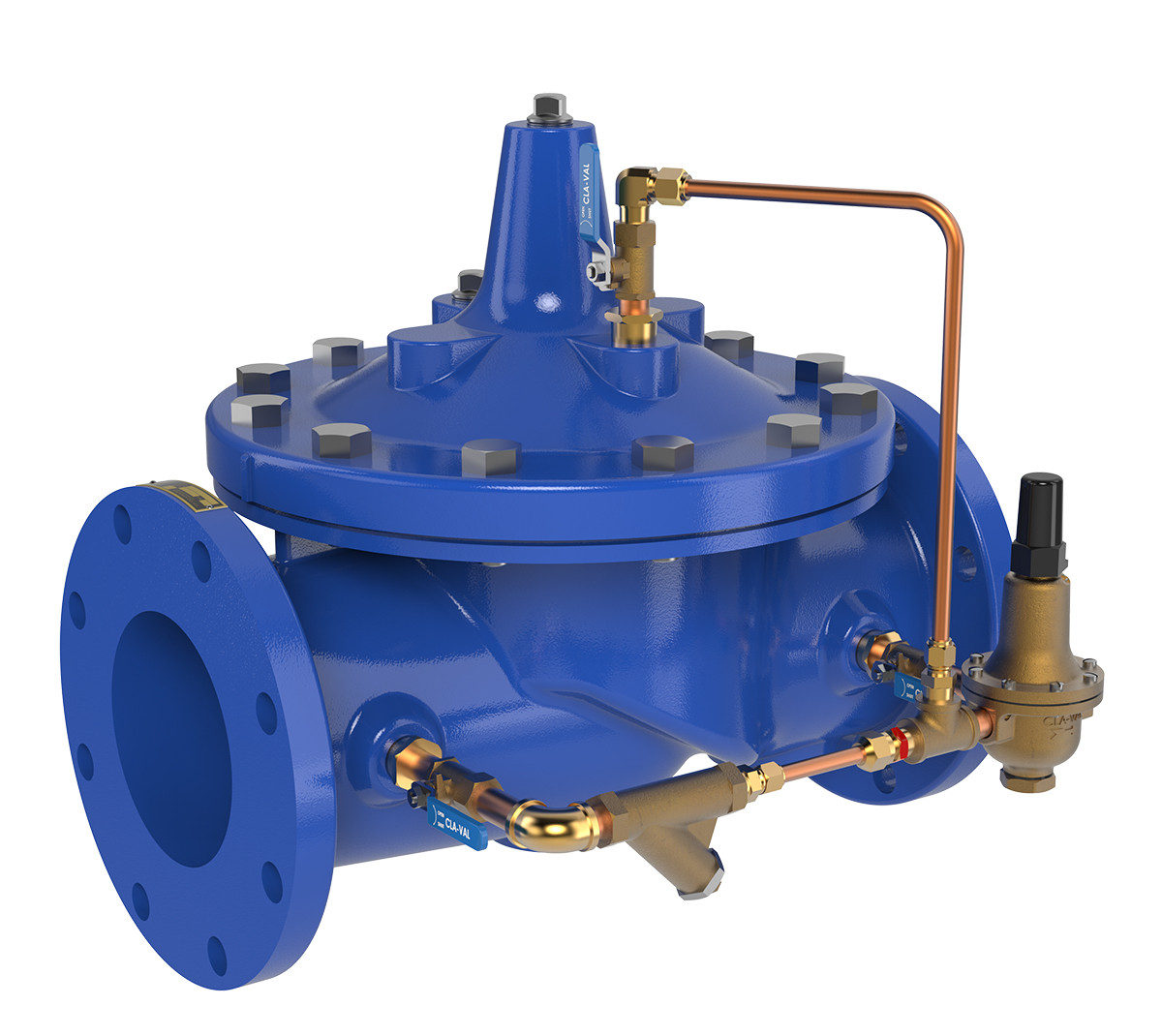 Cla-Val 90-01 BPSVYKX 150# FLG Pressure Reducing Valve, Epoxy Body, SS Trim