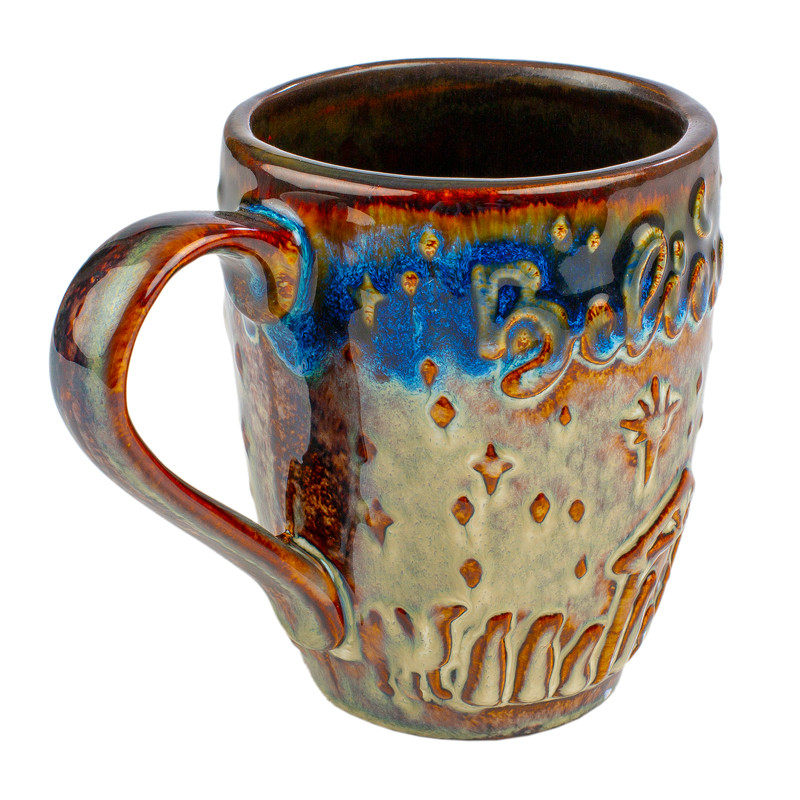 Nativity Scene Believe Pottery Mug - Museum of the Bible Store