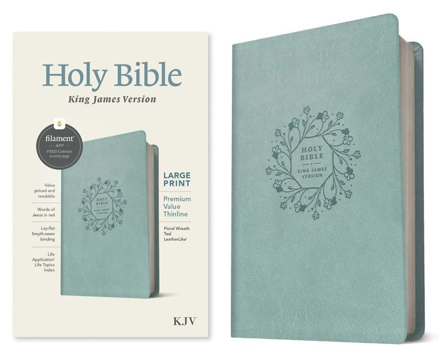 KJV King James Version Large Print Filament Teal Holy Bible - Museum of ...