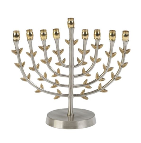 Silver & Brass Leaf Menorah - Museum of the Bible Store