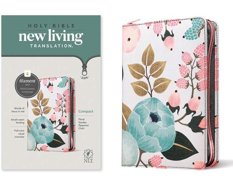 NLT Compact Zip Filament Floral Bible - Museum of the Bible Store