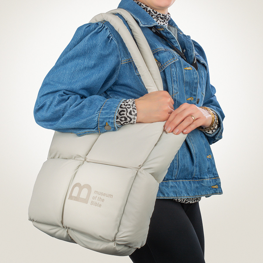 MOTB Puff Tote - Sand - Museum of the Bible Store