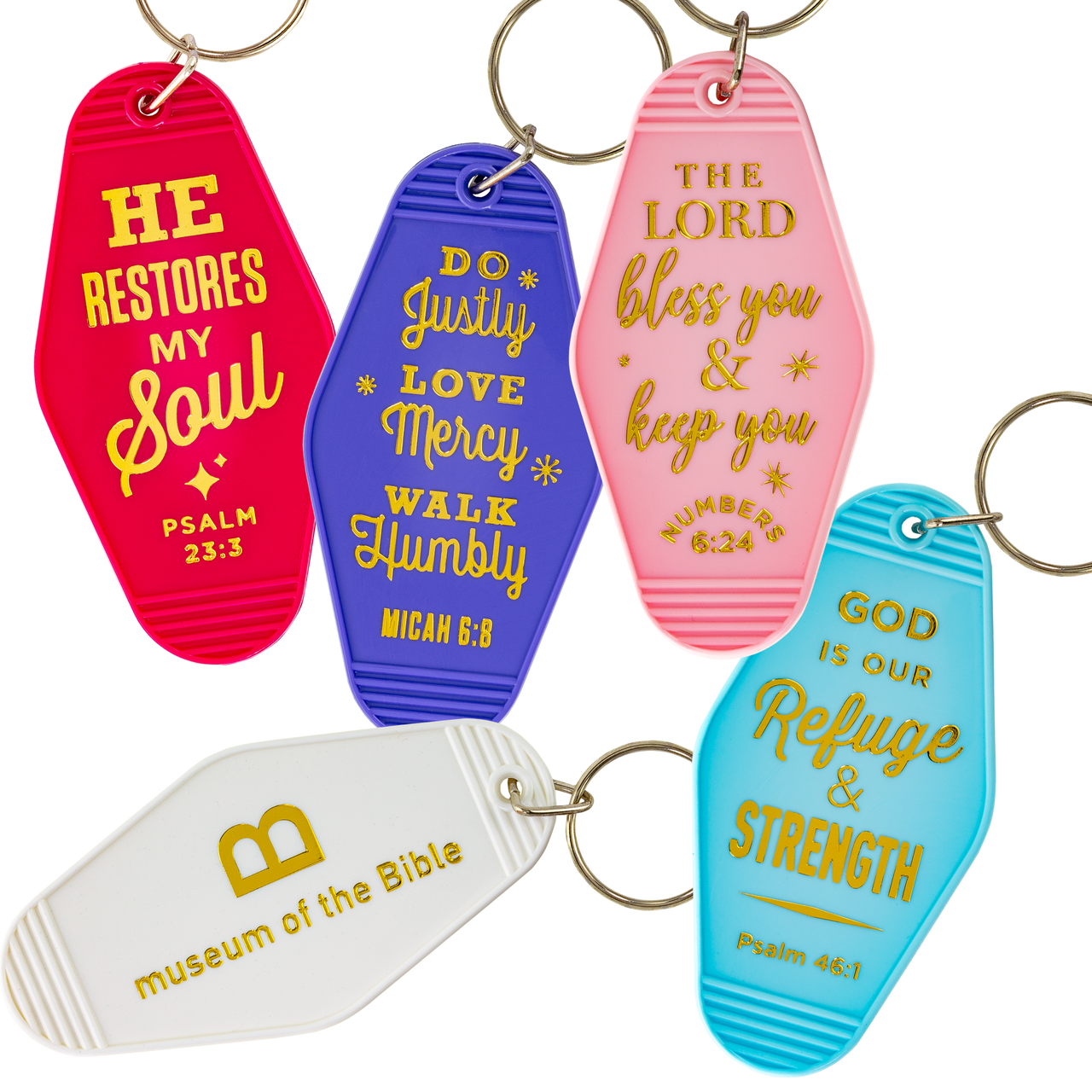 Museum of the Bible Retro Scripture Keychain - Museum of the Bible Store