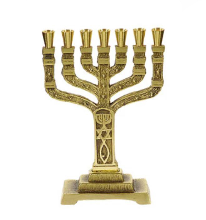 Roots Symbol Menorah in Gold - Museum of the Bible Store