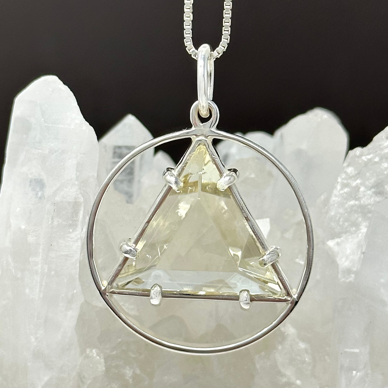 Vogel Circle Star of David Pendant with Zambian Citrine Crystal