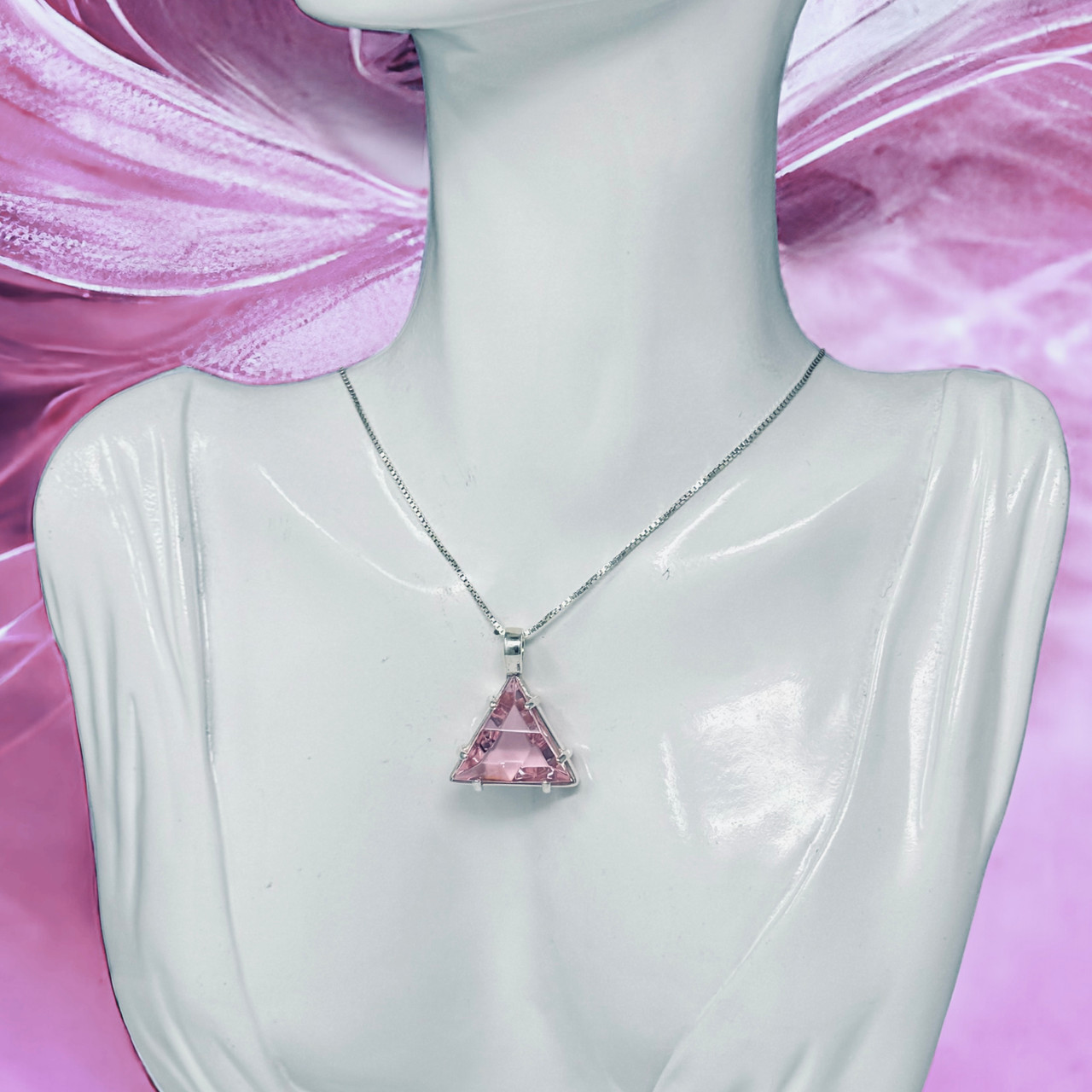 Vogel Star of David Pendant in Pink Ruby Rose Quartz - Small