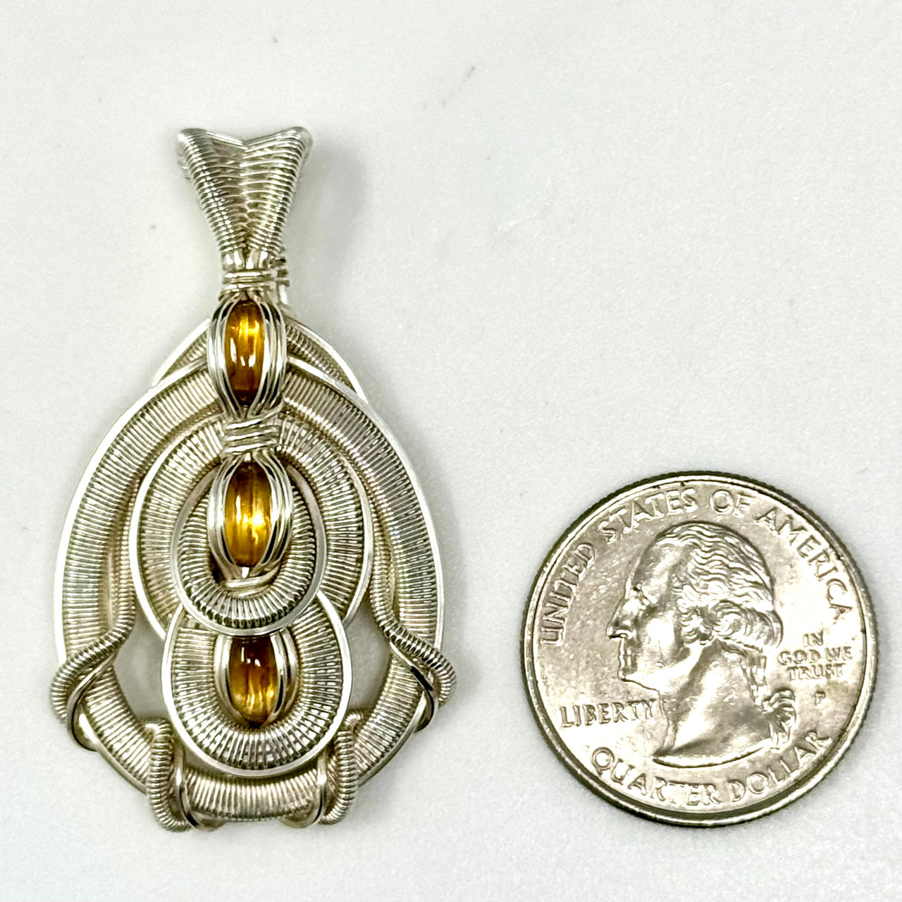 "Solar Flame" Wire-Wrap Pendant