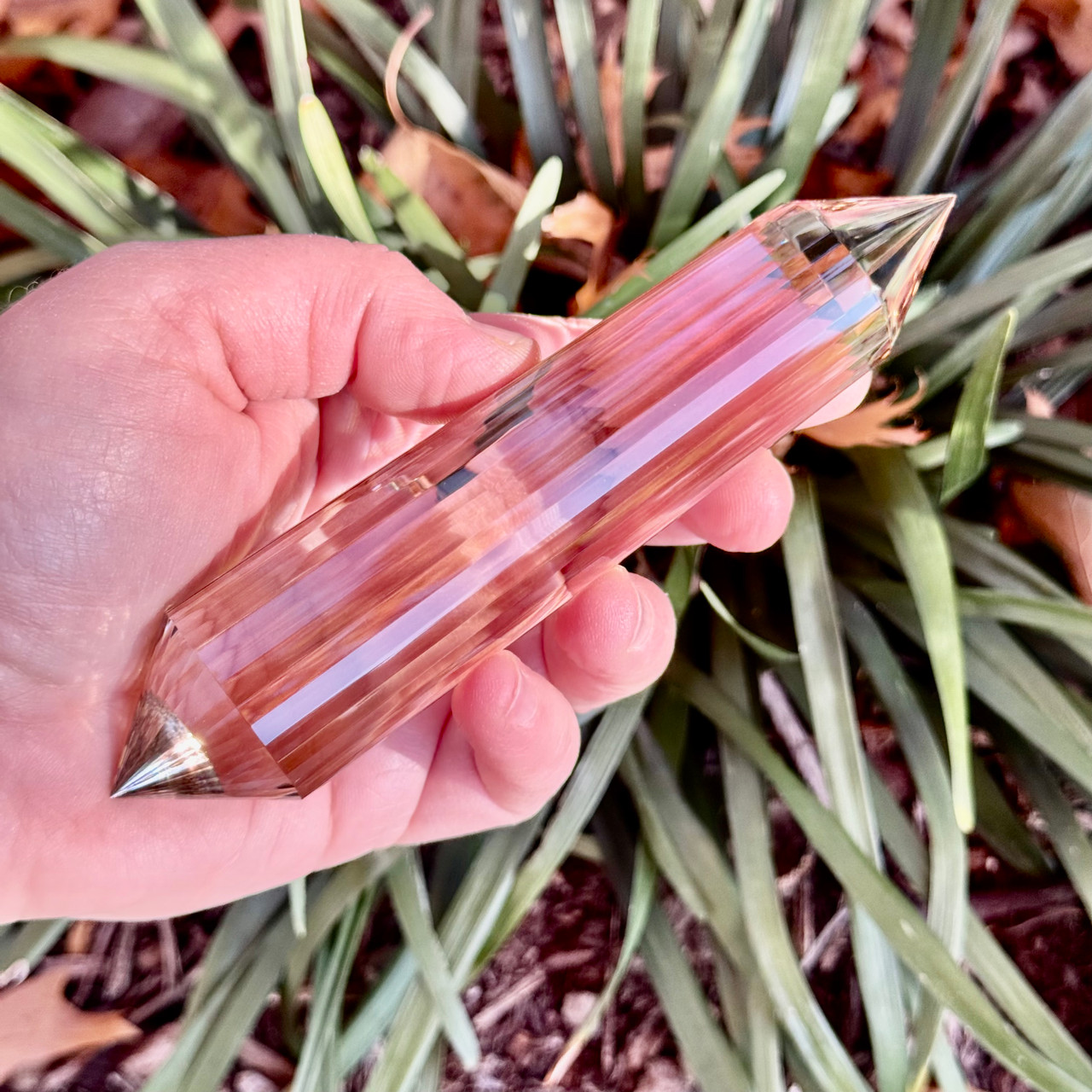 Flawless Brazilian Clear Quartz Vogel Crystal Wand, 33 Facets, 185g