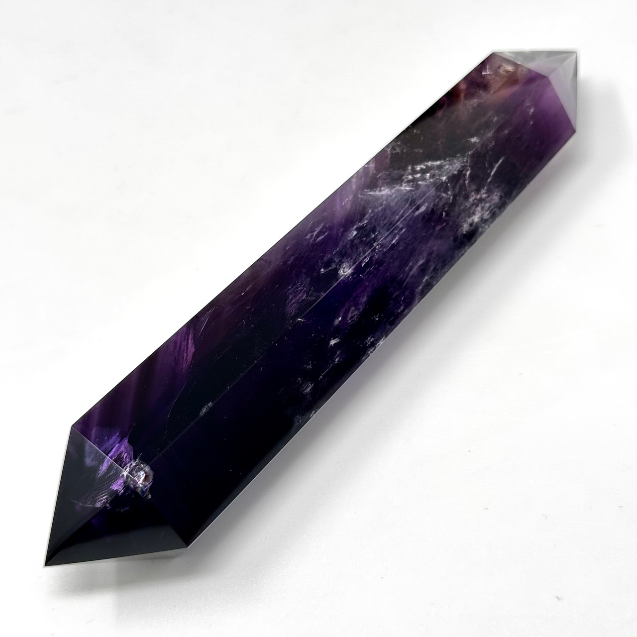 Amethyst Vogel Crystal Wand with Rainbows ~ 6 Facets (184g)