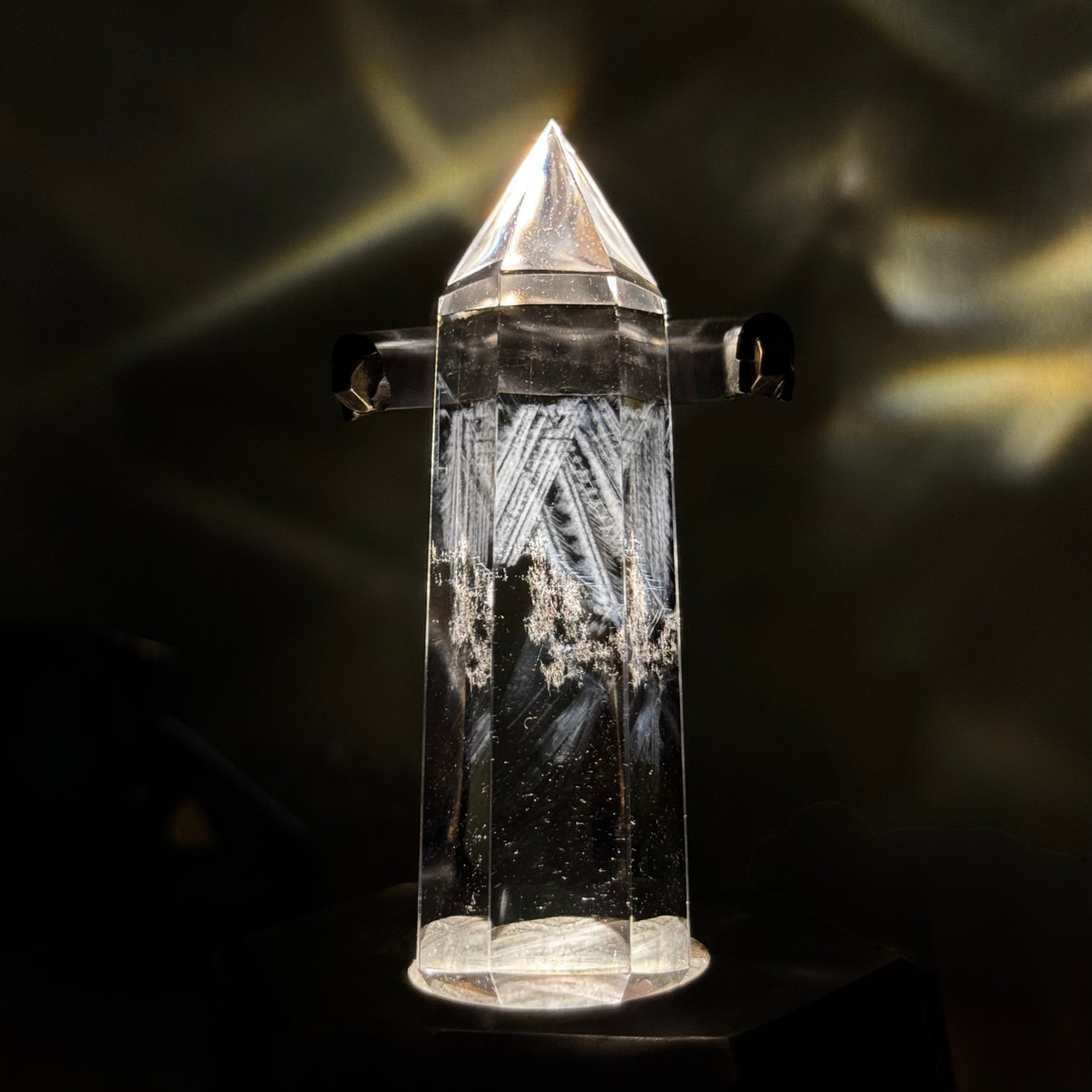 Vogel Crystal Wand with Blue Rays, 6 Facets - 91 Grams