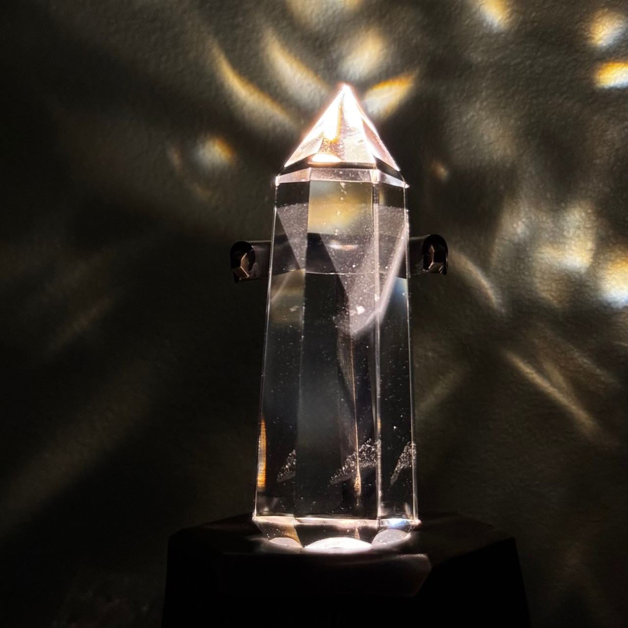 Vogel Wand with Angle Hair Rutile, 6 Facets (144 Grams)