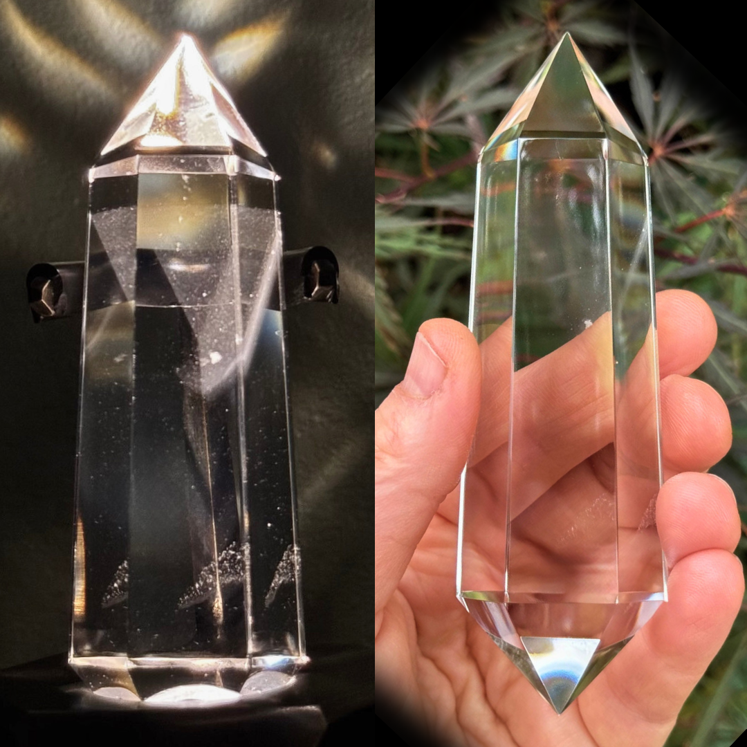 Vogel Wand with Angle Hair Rutile, 6 Facets (144 Grams)