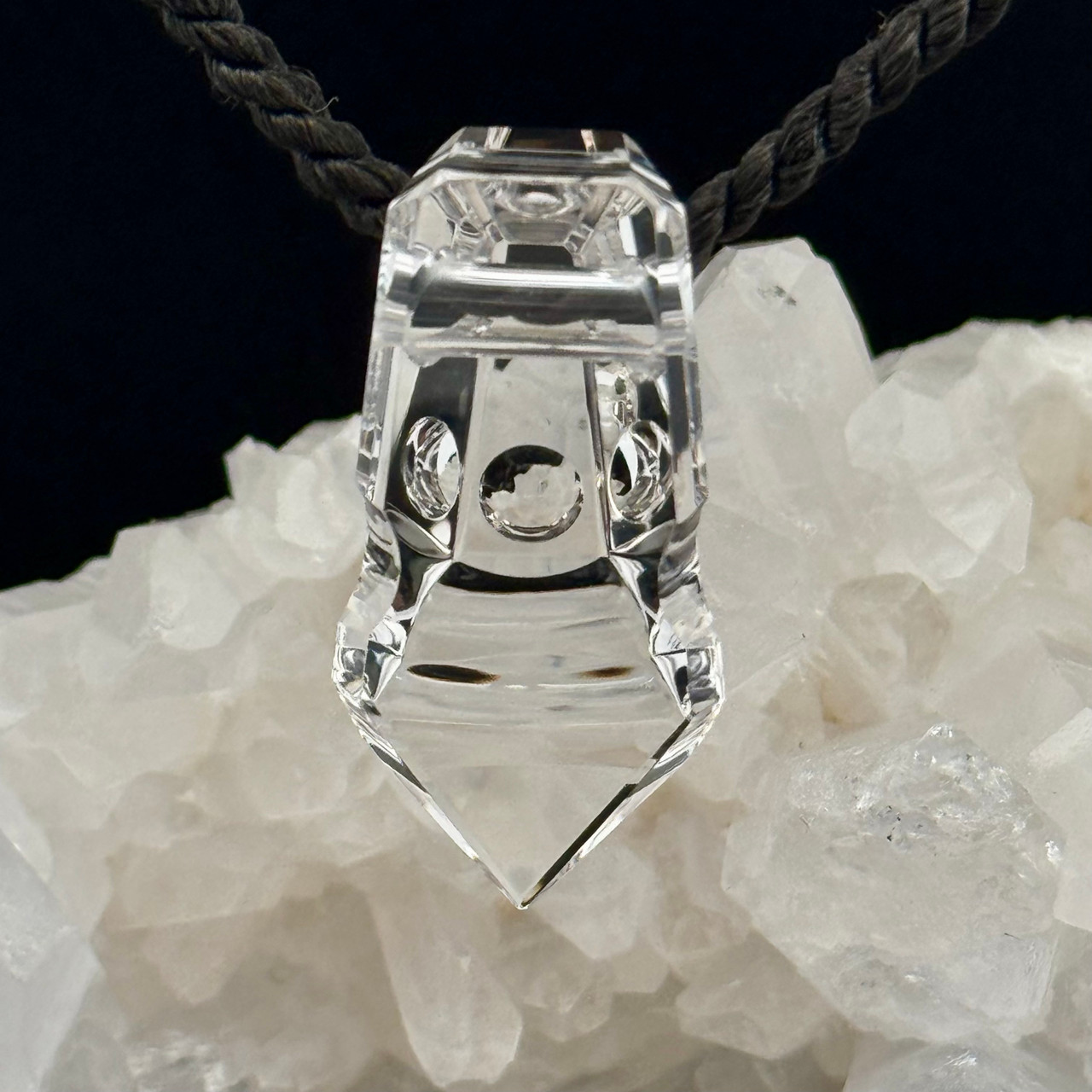 One of a Kind! Brazilian Clear Quartz Crystal Pendant by Lawrence Stoller